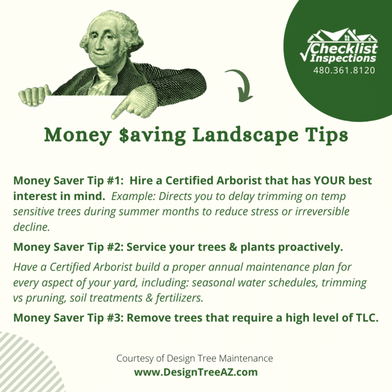 Money Saving Landscape Tips | Tree Tip Blog | Checklist Inspections